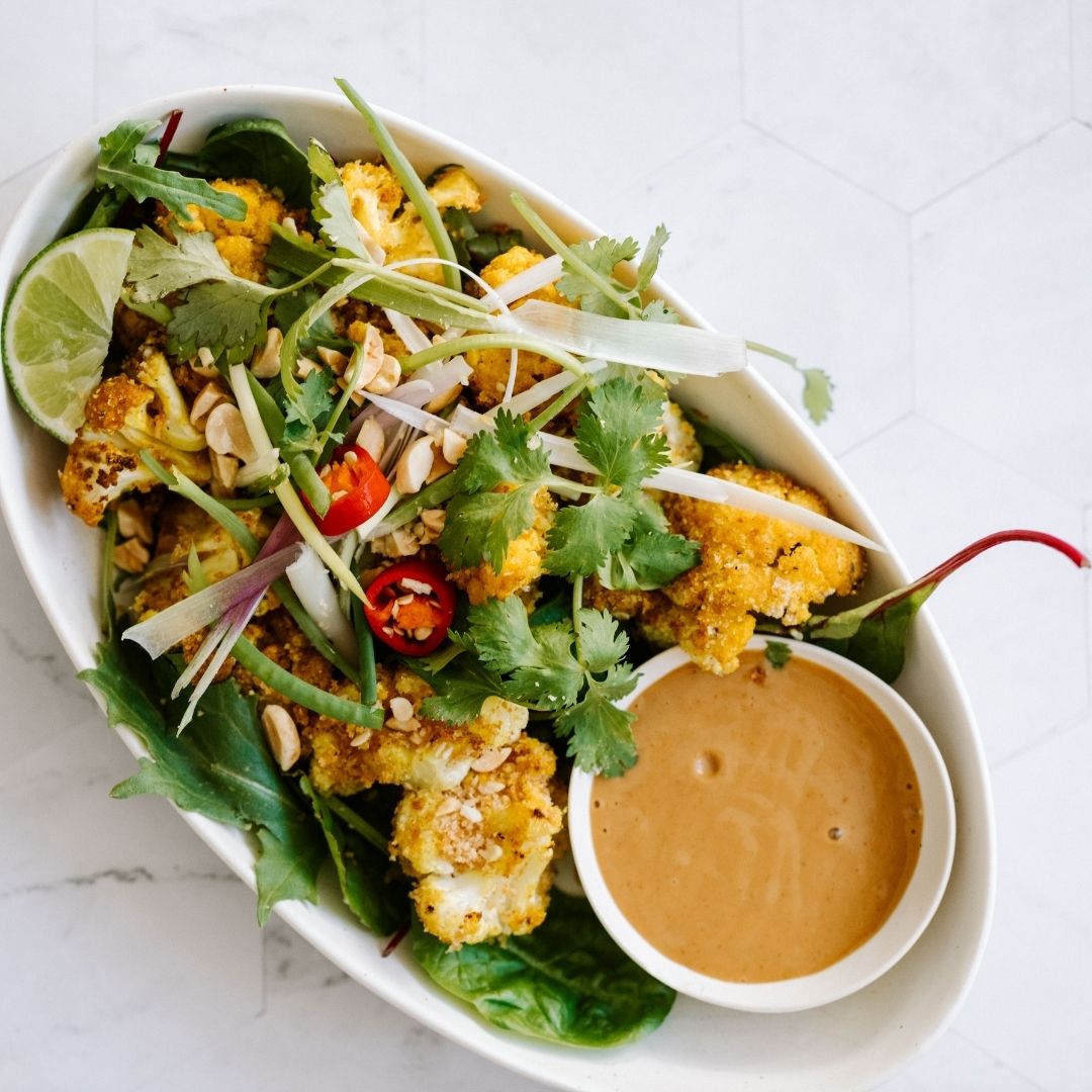 Cauliflower wings with satay sauce | Pic's Peanut Butter